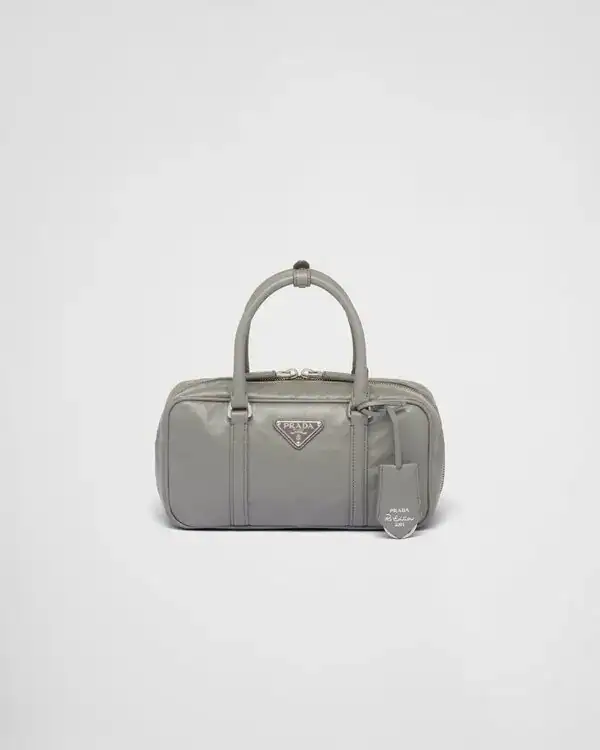 Prada Small Antique Nappa Leather Top Handle Bag - Slate Gray